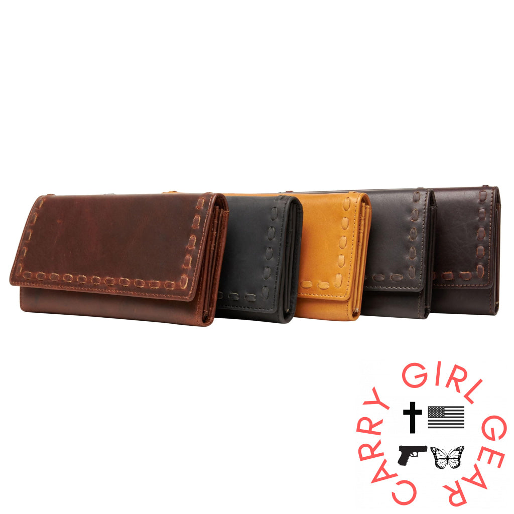 Hope RFID Leather Laced Wallet by Lady Conceal – Carry Girl Gear