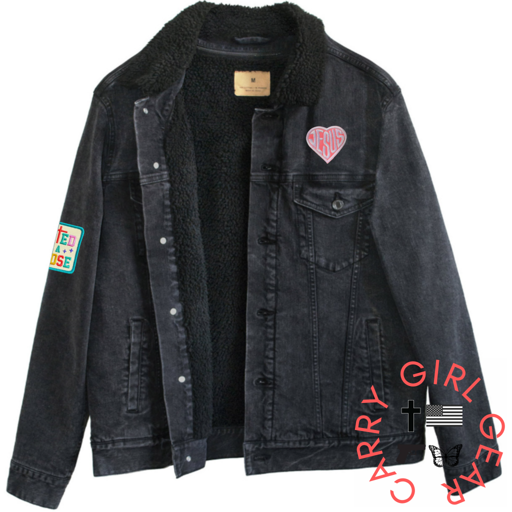 JESUS Denim Jacket (Sherpa Lined) – Carry Girl Gear